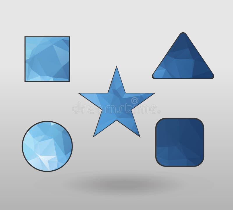 Polygonal Geometric Figures. Set of Design Elements with Square, Circle ...