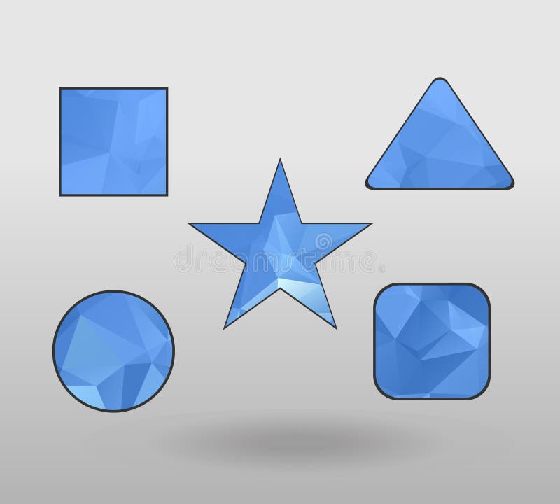 Polygonal Geometric Figures. Set of Design Elements with Square, Circle ...