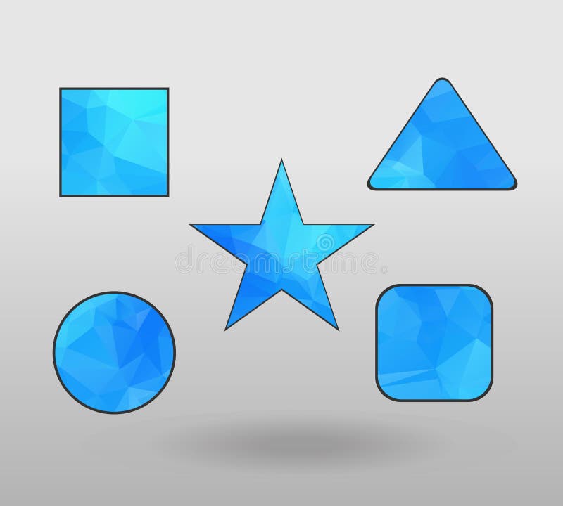 Polygonal Geometric Figures. Set of Design Elements with Square, Circle ...