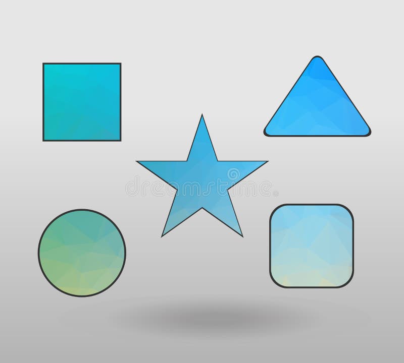 Polygonal Geometric Figures. Set of Design Elements with Square, Circle ...