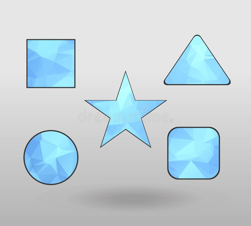 Polygonal Geometric Figures. Set of Design Elements with Square, Circle ...