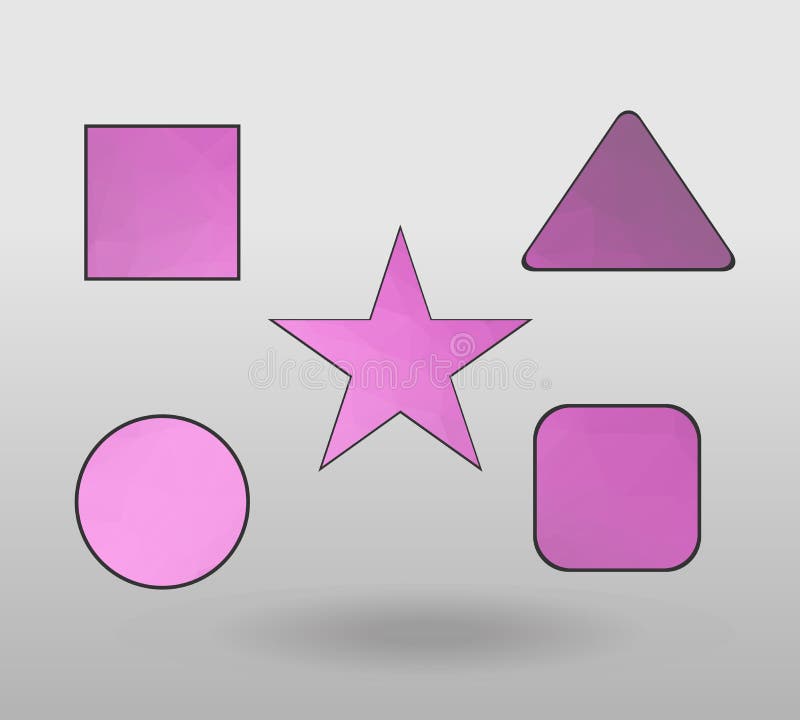 Polygonal Geometric Figures. Set of Design Elements with Square, Circle ...