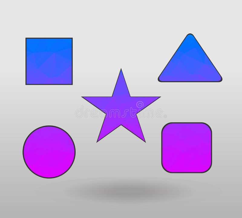 Polygonal Geometric Figures. Set of Design Elements with Square, Circle ...