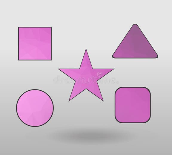 Polygonal Geometric Figures. Set of Design Elements with Square, Circle ...