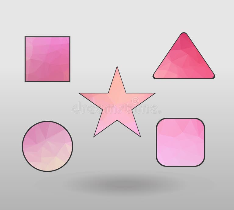 Polygonal Geometric Figures. Set of Design Elements with Square, Circle ...