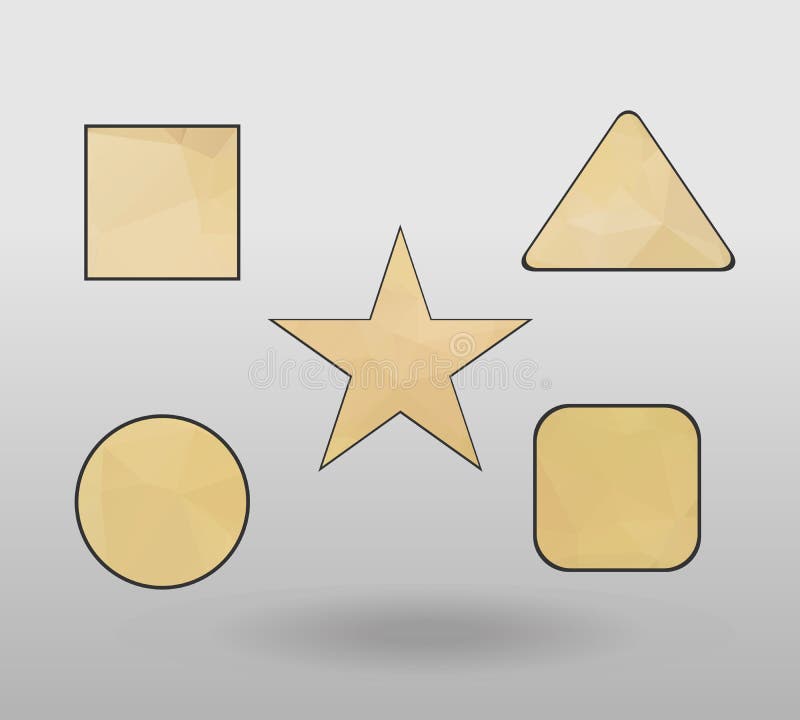 Polygonal Geometric Figures. Set of Design Elements with Square, Circle ...