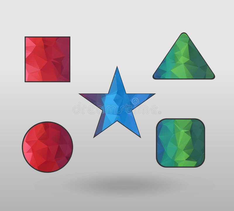 Polygonal Geometric Figures. Set of Design Elements with Square, Circle ...