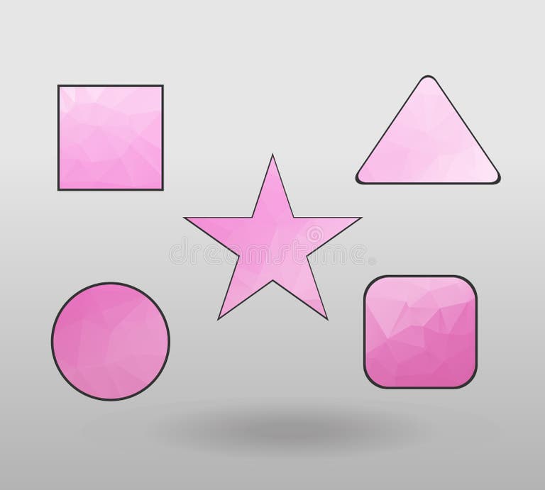 Polygonal Geometric Figures. Set of Design Elements with Square, Circle ...