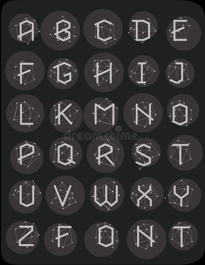 Polygonal geometric font stock vector. Illustration of font - 57466567