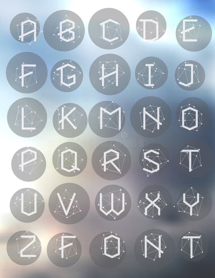 Polygonal geometric font stock vector. Illustration of digital - 57637131