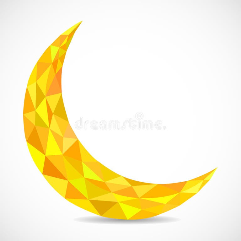 Polygonal Geometric Moon, Islamic Logo Stock Vector - Illustration of ...
