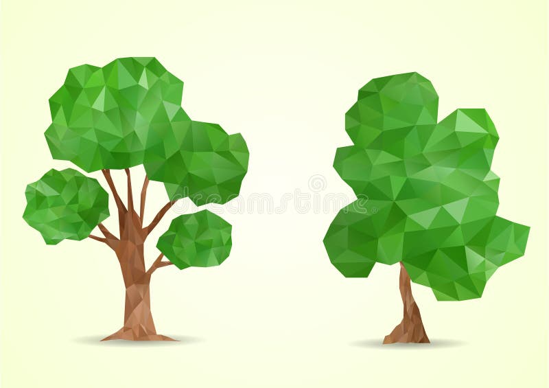 Polygonal geometric tree stock vector. Illustration of leaf - 135516358