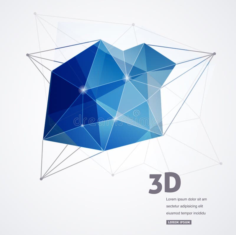 Polygonal Geometric, Vector 3D Speech Bubbles Set Stock Vector - Illustration of pattern, shape ...