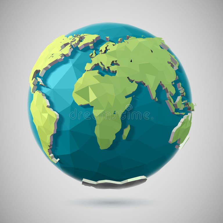 Polygonal Globe Icon stock vector. Illustration of geometry - 70310446