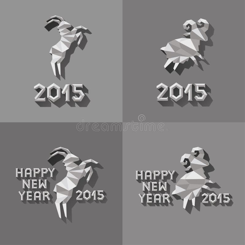 Polygonal Golden Ram Sheep Symbol of Year Illustration Stock Vector ...