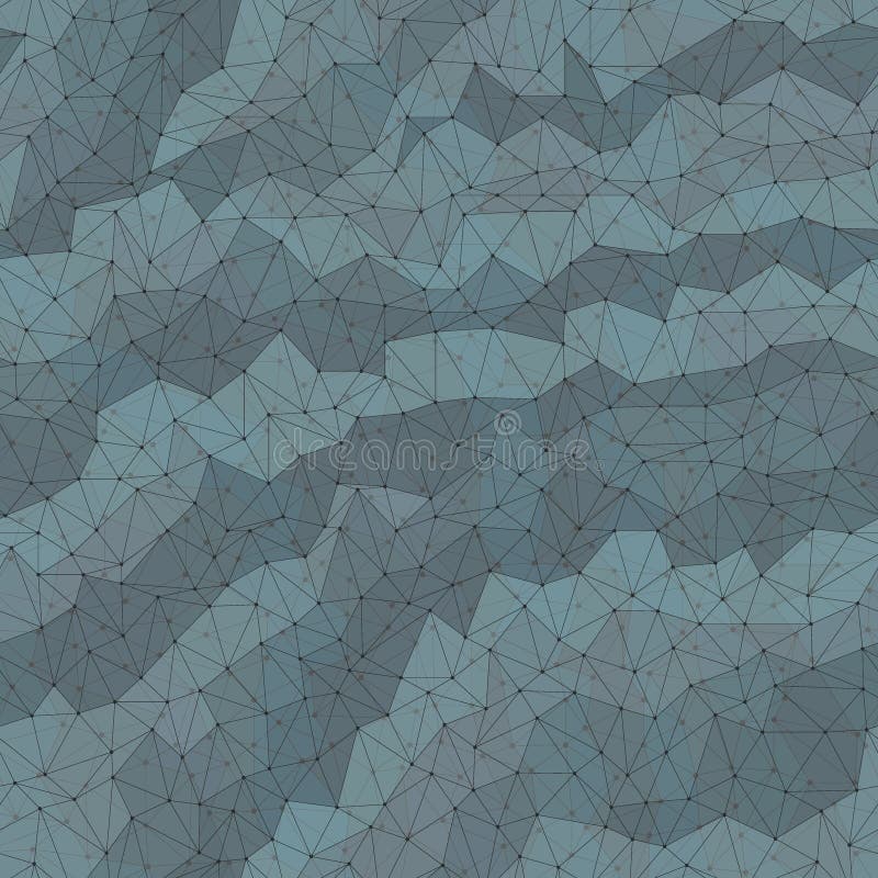 Polygonal Grid Seamless Background, Blue Triangle Waves, Stock Vector ...