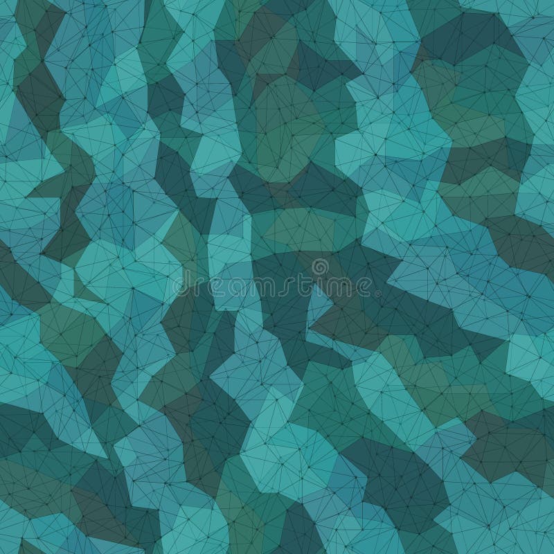 Polygonal Grid Seamless Background, Blue Triangle Waves, Stock Vector ...