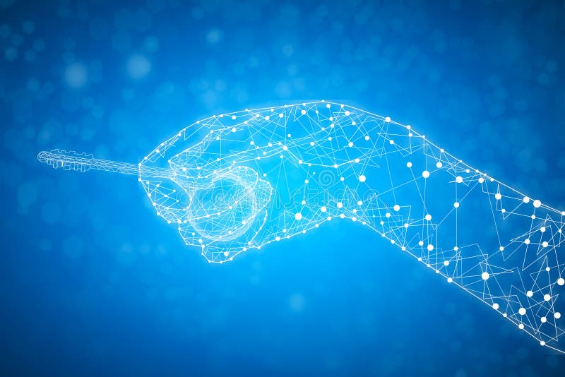 Polygonal hand holding key stock illustration. Illustration of abstract ...