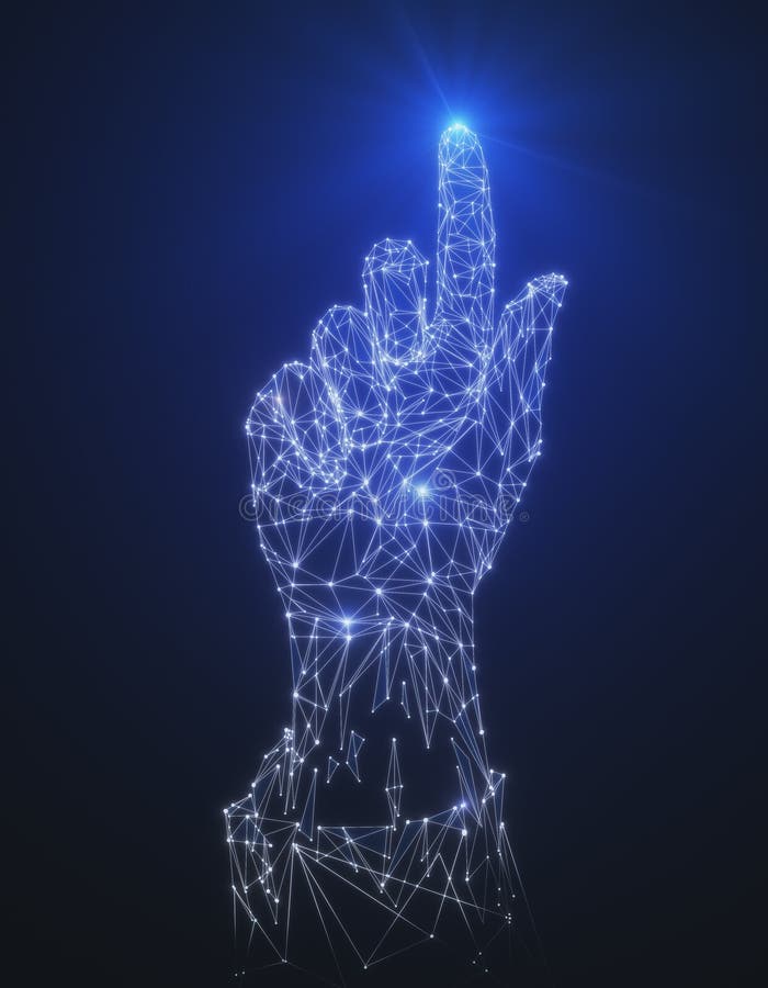 Polygonal hand pointing up stock image. Image of forward - 109742415