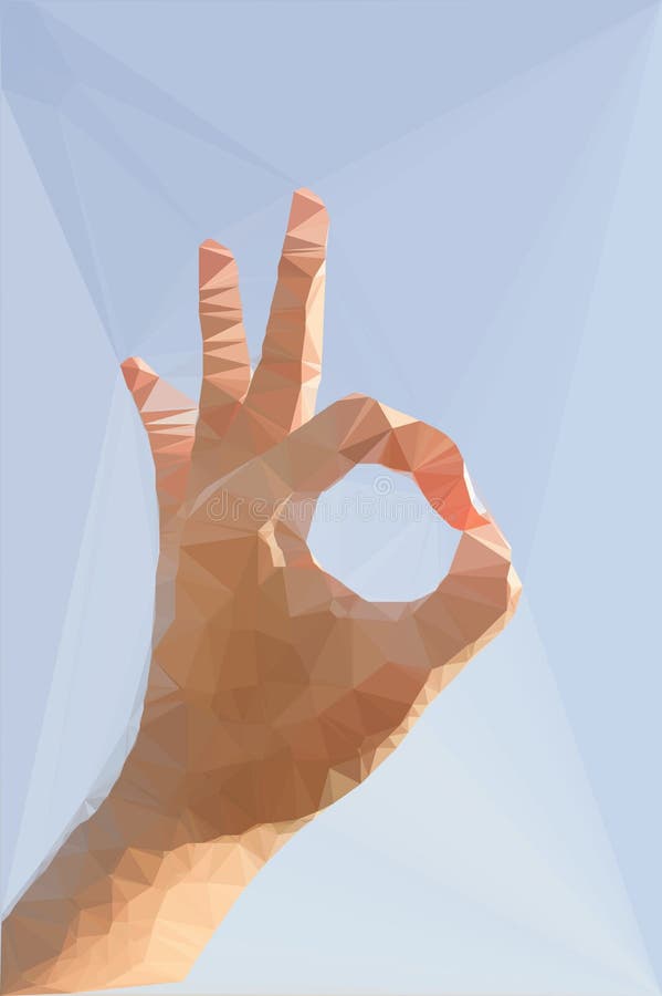 Polygonal Hand Shows Gesture Ok Stock Illustration - Illustration of ...