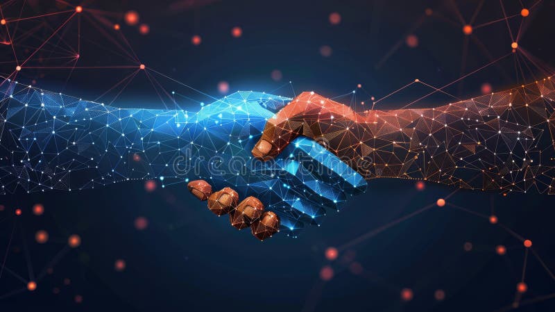 In a Connected World, a Digital Handshake Symbolizes Technology ...