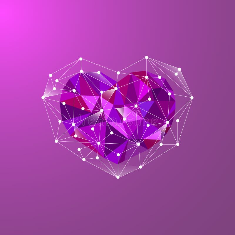 Polygonal heart. Low poly stock illustration. Illustration of shape ...
