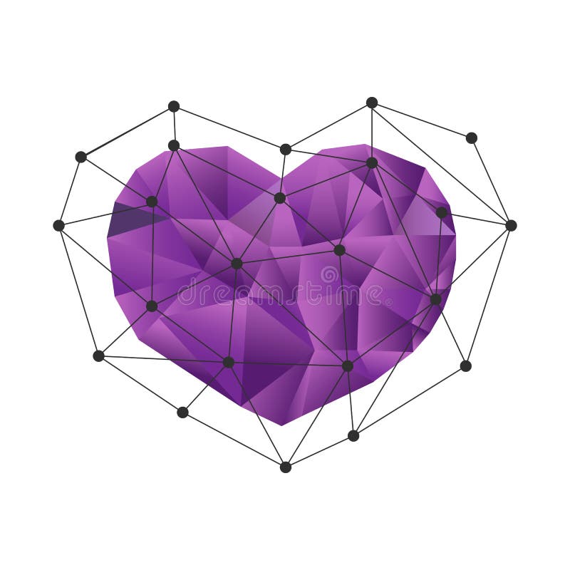 Polygonal heart. Low poly stock illustration. Illustration of geometric ...