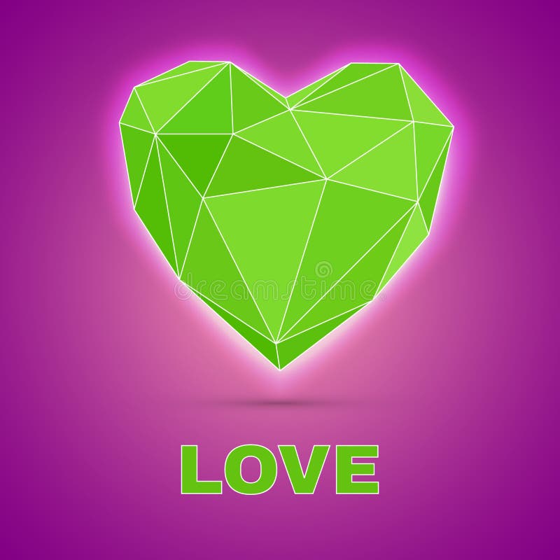 Polygonal Heart. Low Poly, Valentines Day Vector Stock Vector ...