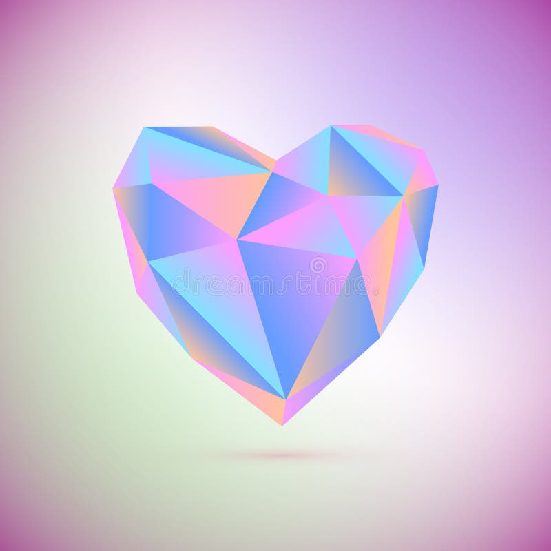 Polygonal Heart. Low Poly, Valentines Day Vector Stock Vector ...