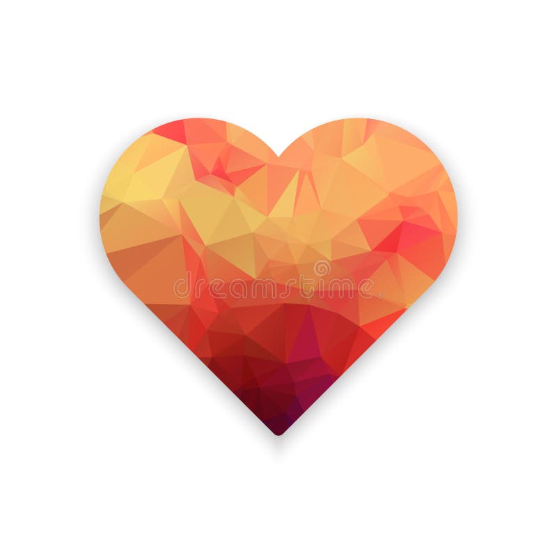 Polygonal Heart. Low Poly, Valentines Day Vector Stock Vector ...