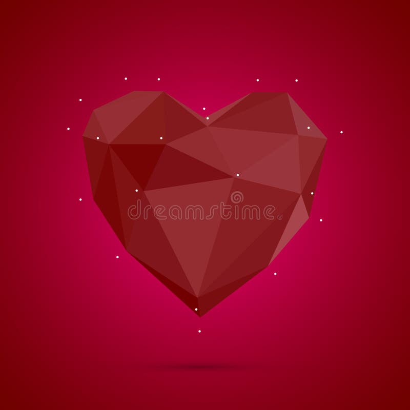Polygonal Heart. Low Poly, Valentines Day Vector Stock Vector ...