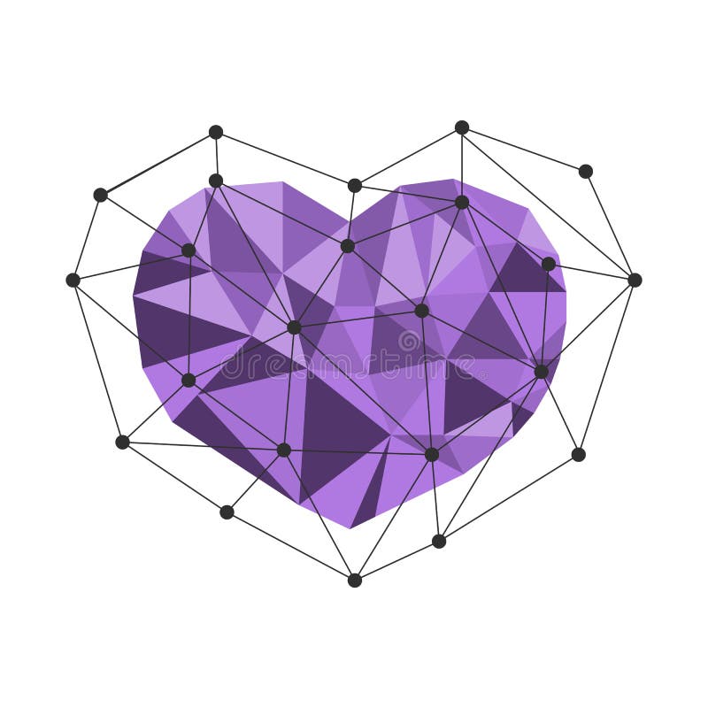 Polygonal Heart. Low Poly Vector Stock Vector - Illustration of ...