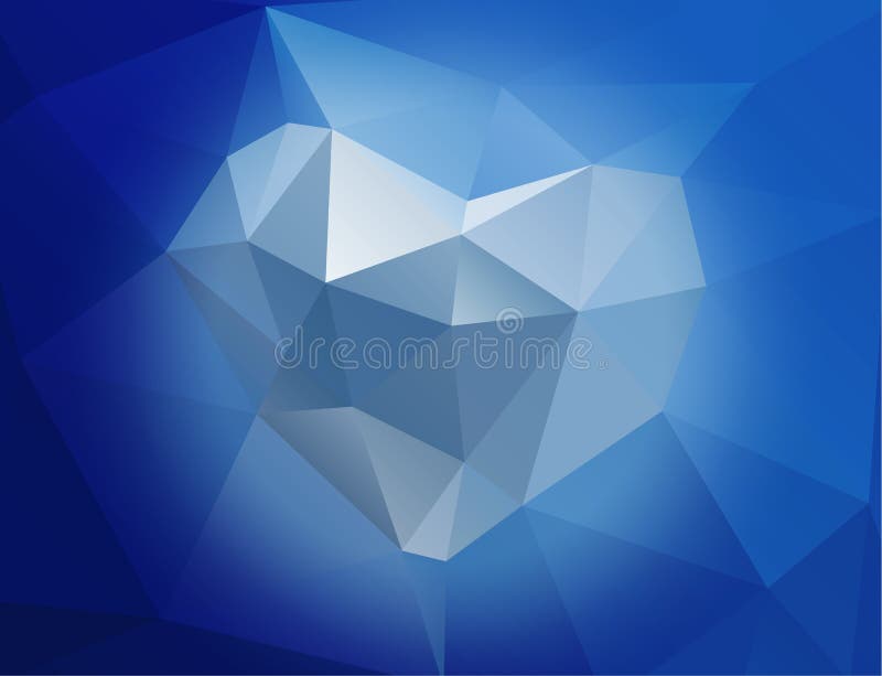 Polygonal Horizontal Background with Heart Stock Illustration ...