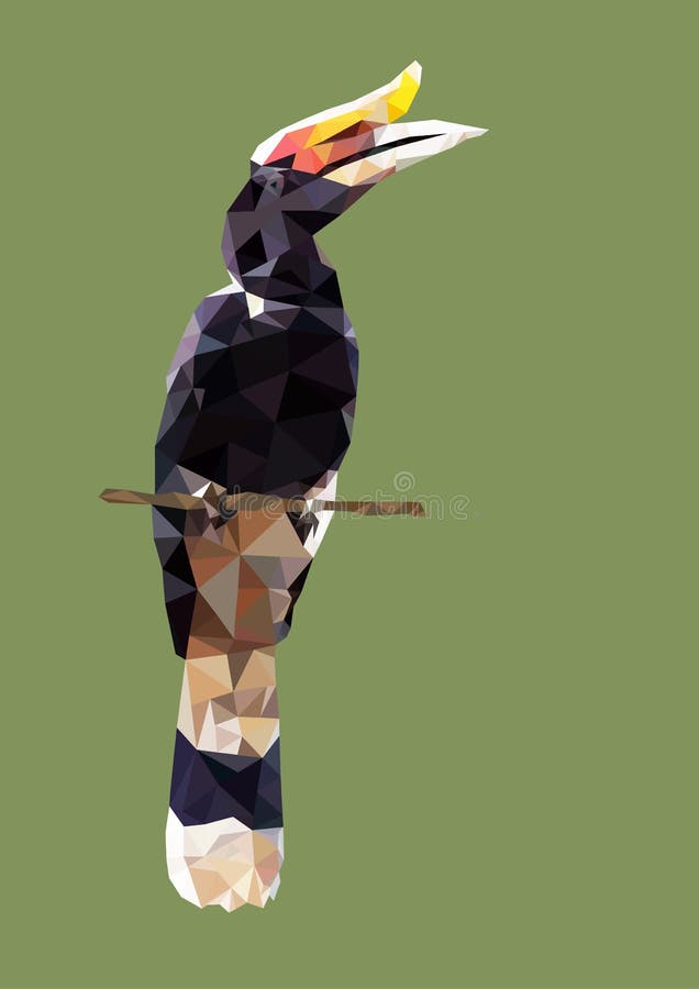 Polygonal Hornbill Bird, Animal Polygon, Vector Stock Vector ...