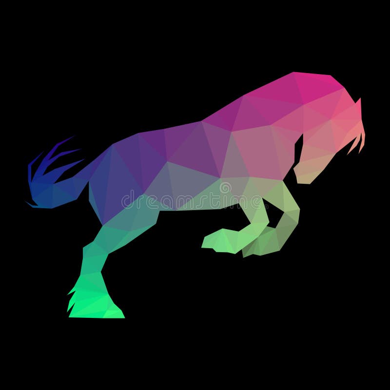 Polygonal horse in jump stock vector. Illustration of magic - 136597746
