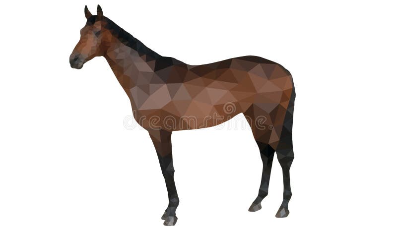 Set with a Polygonal Horse in Different Positions. 3D Stock Vector ...