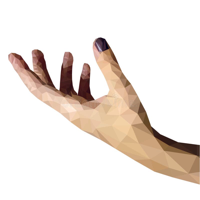 Polygonal Human Low Poly Hand Stock Vector - Illustration of creative ...