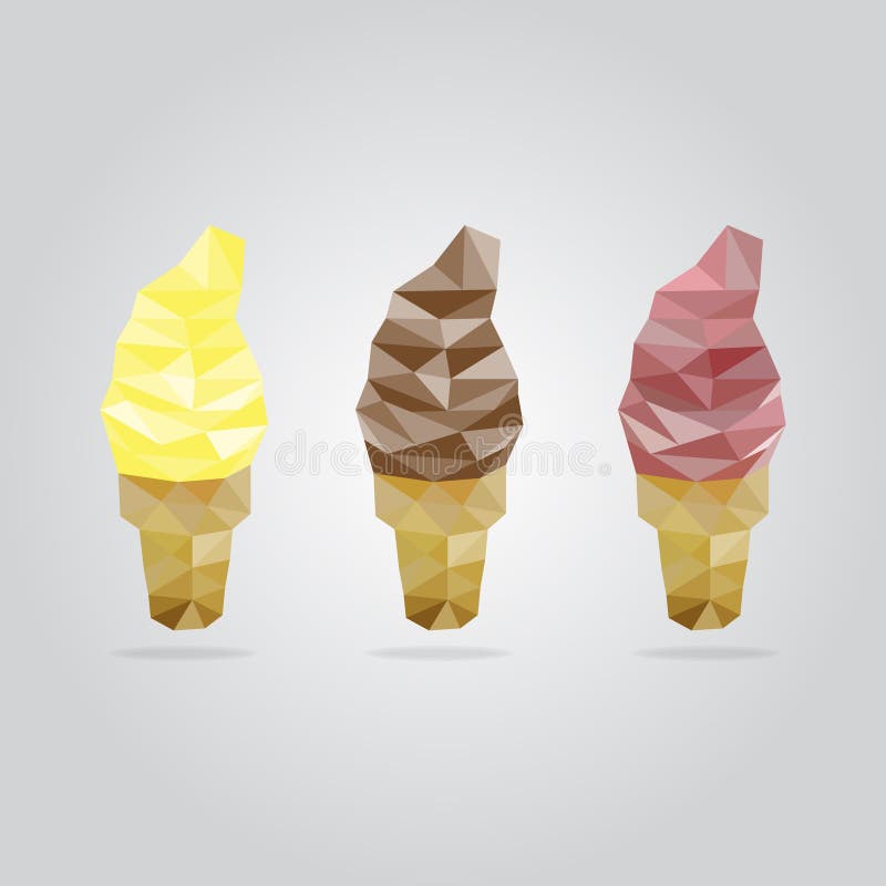 Polygonal Ice-cream Illustration Stock Vector - Illustration of cafe ...