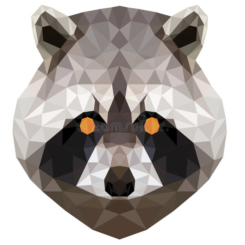 Geometric Raccoon Head Stock Illustrations – 160 Geometric Raccoon Head ...