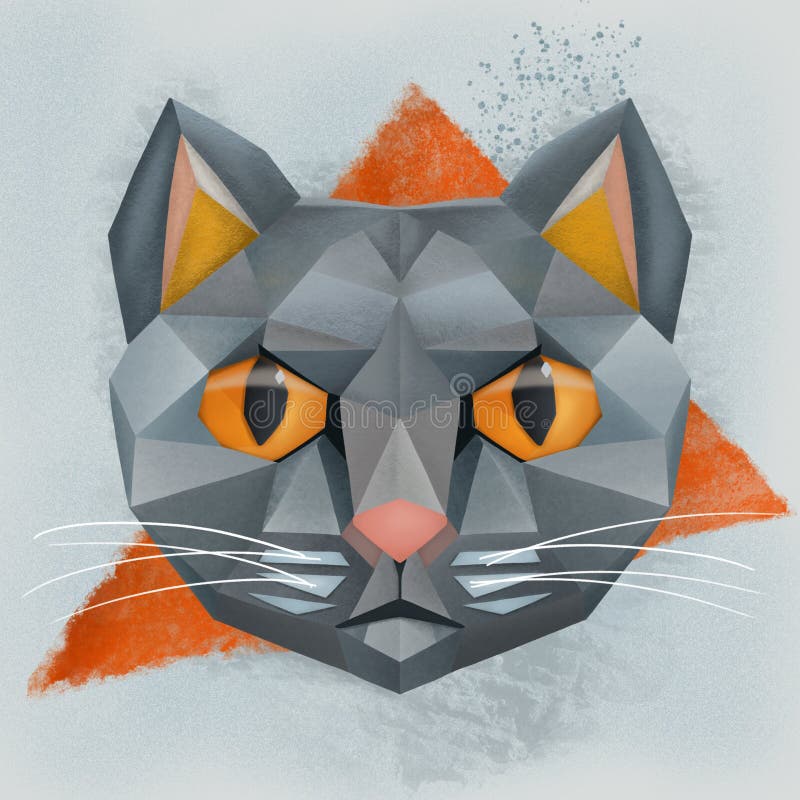 Print Polygonal cat stock vector. Illustration of pattern - 63182079