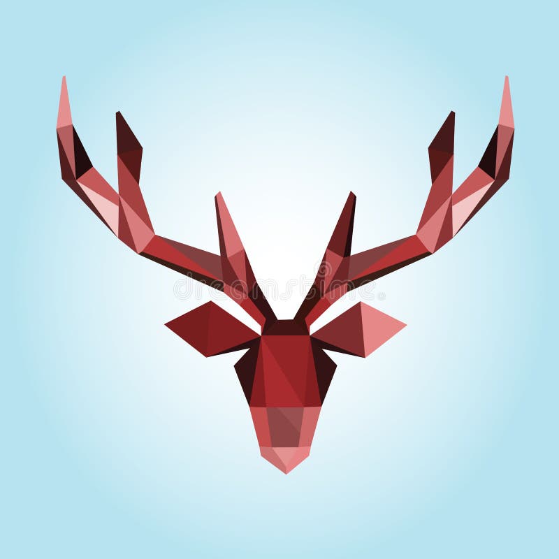 Polygonal Golden Stag, Poly Low Animal Vector Stock Vector ...