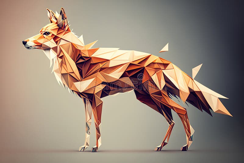 Polygonal Illustration of a Fox. Stock Illustration - Illustration of ...