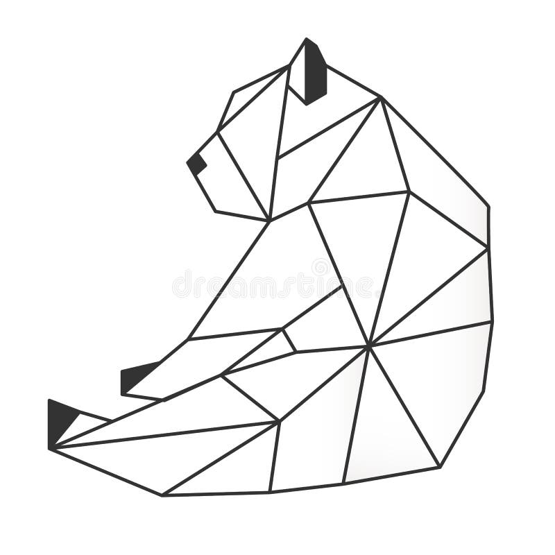 Vector Polar Bear Stylized Triangle Polygonal Model Stock Illustration ...