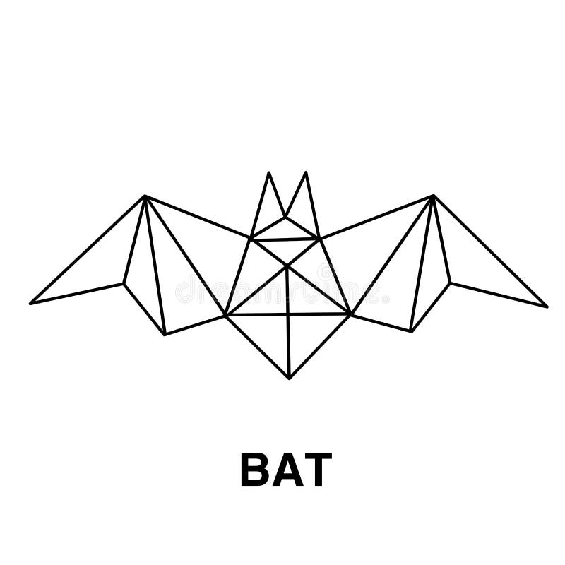 Polygonal Image of a Bat, Line Vector Illustration Stock Vector ...