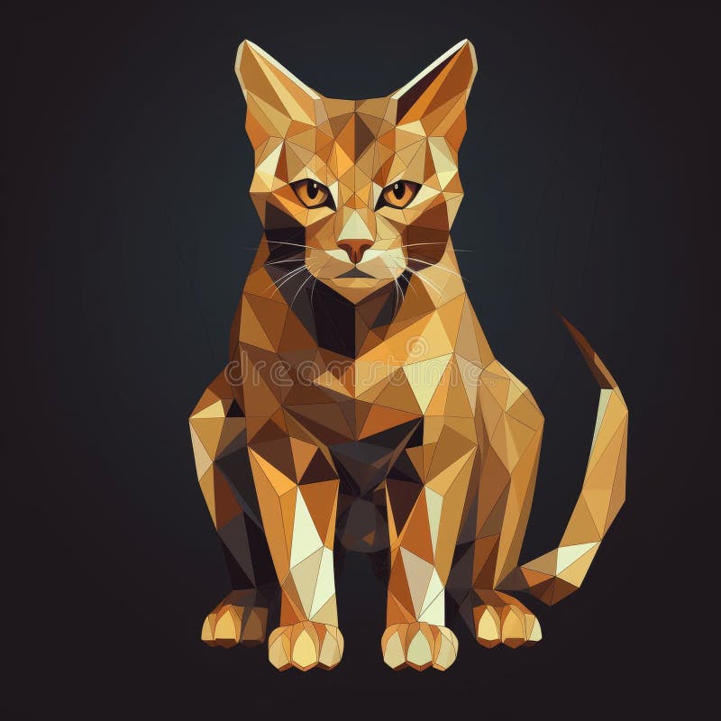 Polygonal image of a cat stock illustration. Illustration of artwork ...