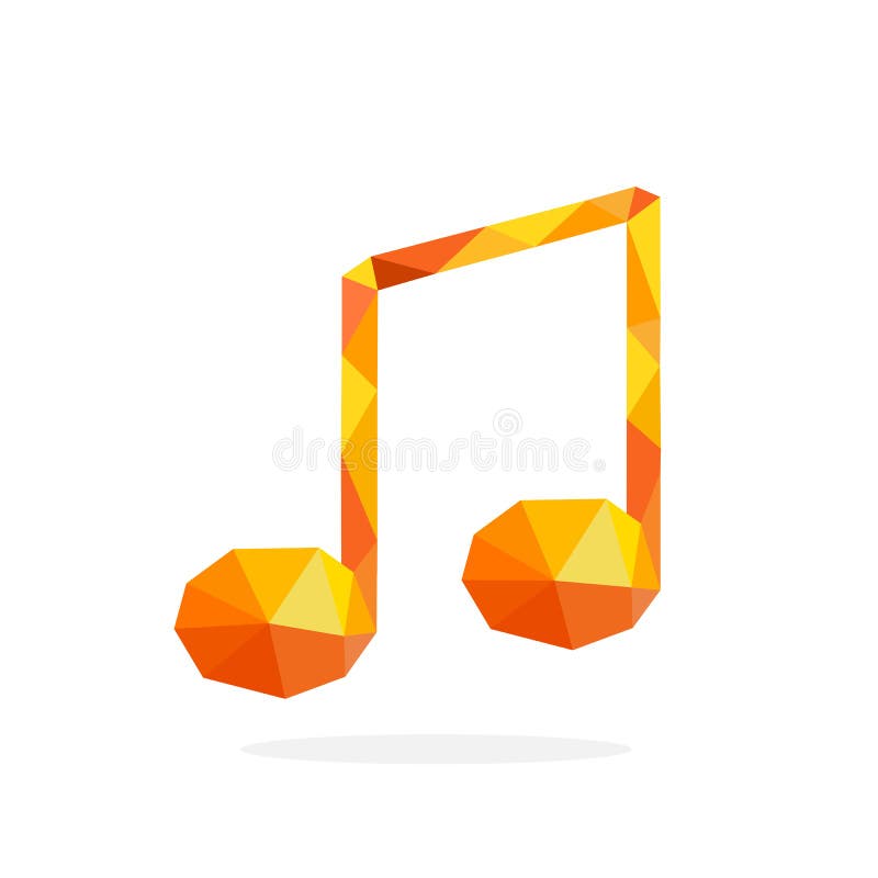 Polygonal Image of Musical Notes. Logo Vector Illustration Stock Vector ...