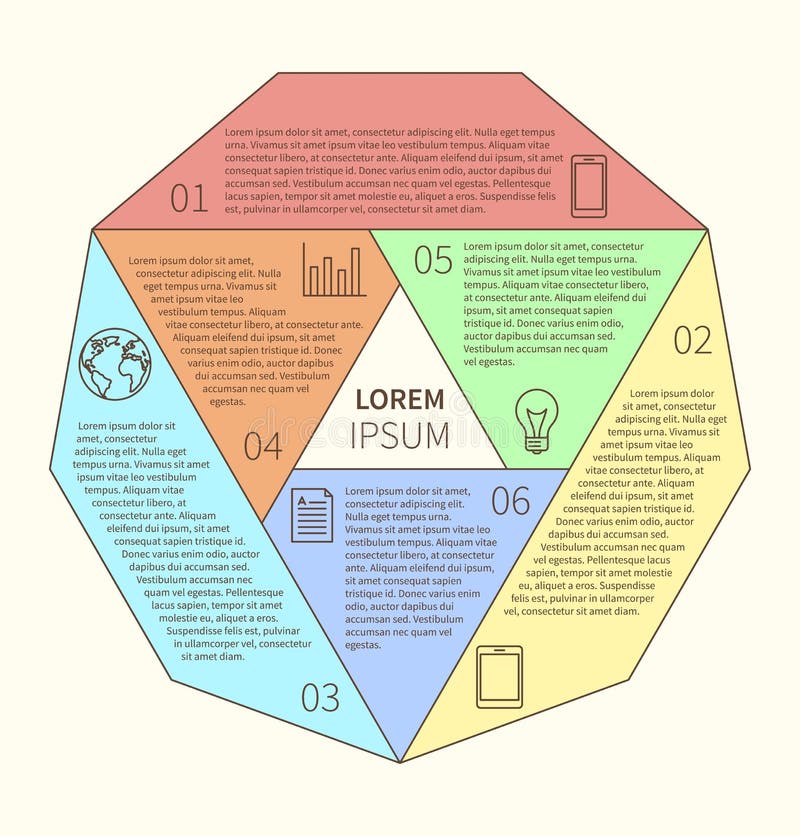 Set of Polygonal Infographic Diagram Stock Vector - Illustration of ...