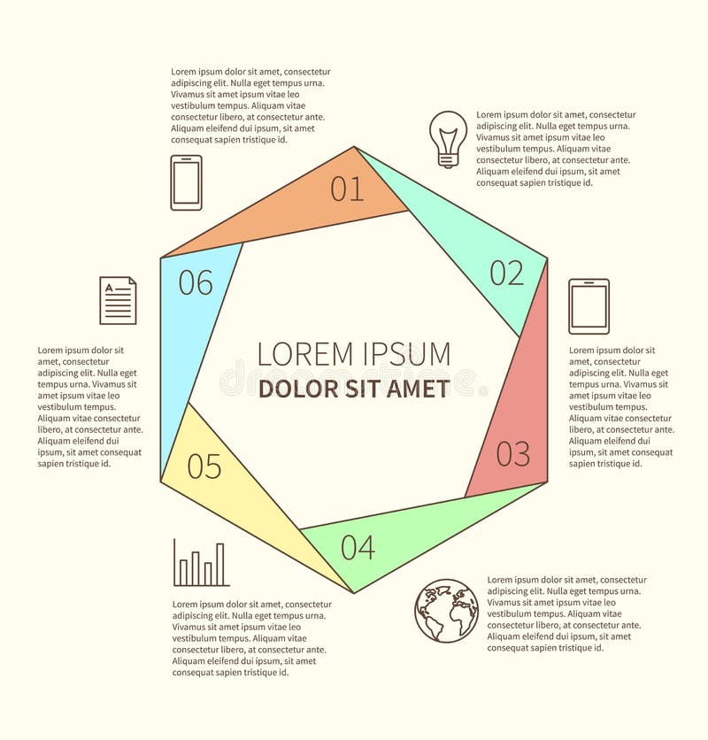 Set of Polygonal Infographic Diagram Stock Vector - Illustration of ...