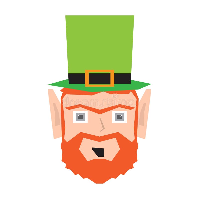 Irish Man Head with Mustache and Hat in Black and White Stock Vector ...