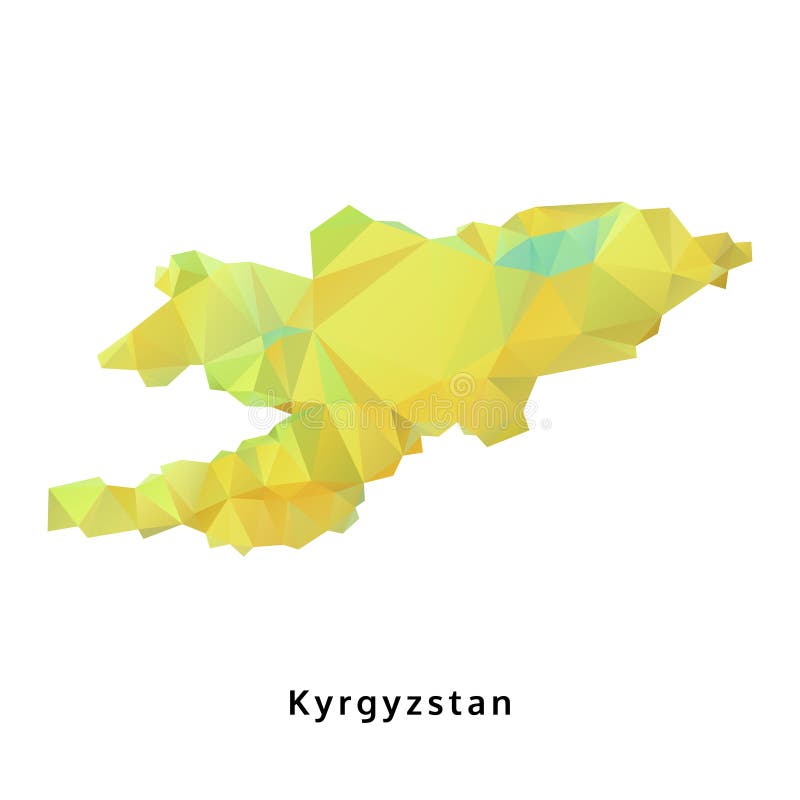 Polygonal Kyrgyzstan Map, Polygon Geometric Green Map, Isolated Stock Vector - Illustration of ...